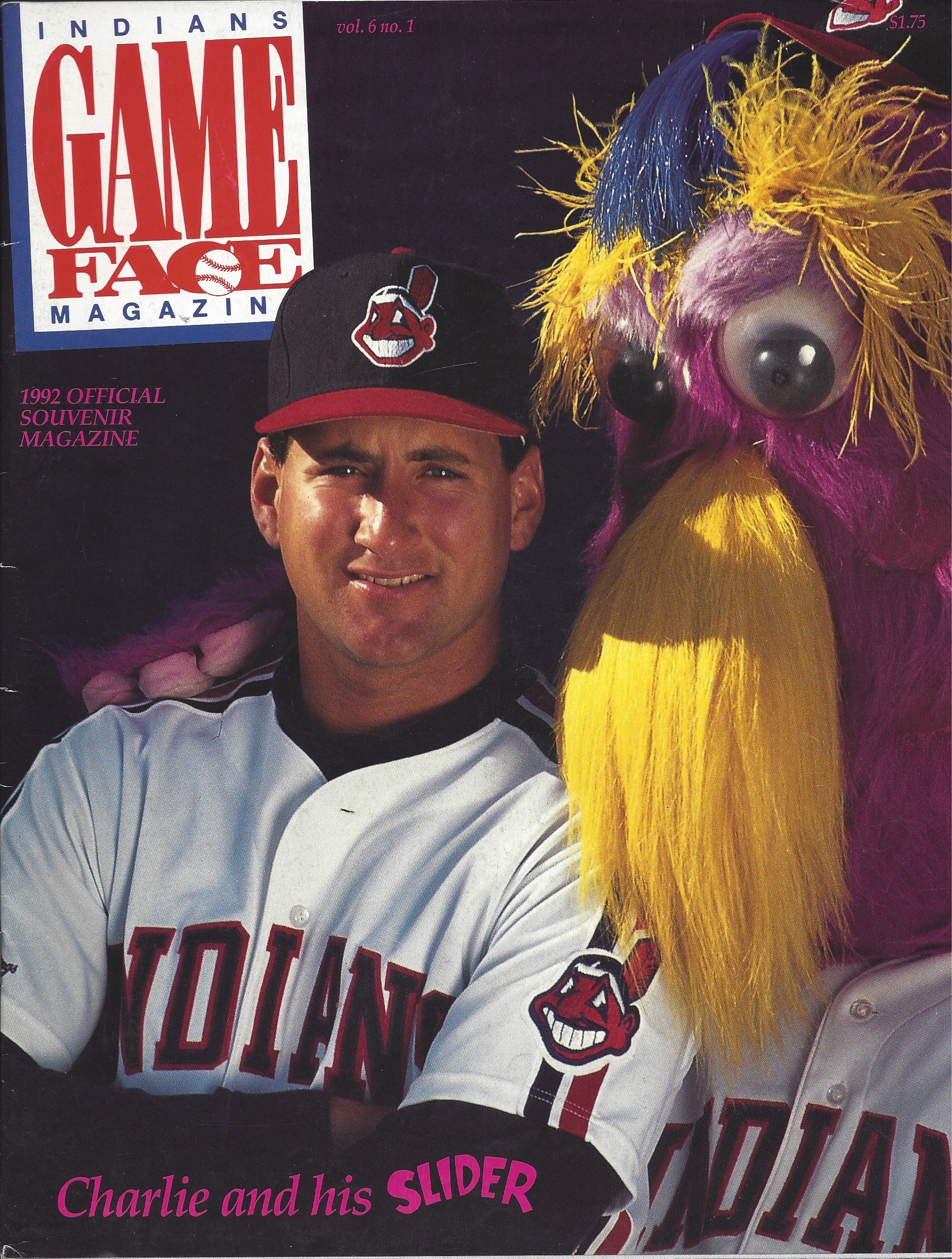 1992 Cleveland Indians Game Face Vol.6 No. 1 ProgramAmerican Treasures ...